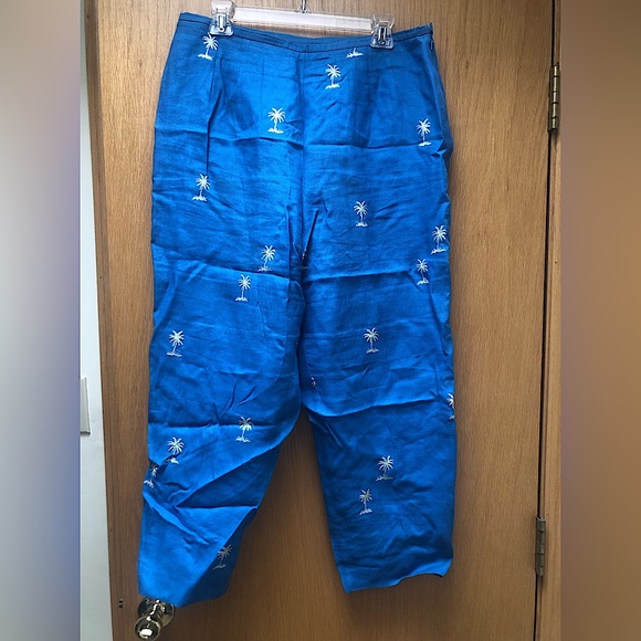 Talbots | Pants & Jumpsuits | Vintage Talbots Irish Linen Palm Tree ...